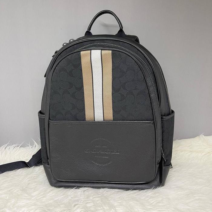 Jual RANSEL COACH BACKPACK THOMPSON IN SIGNATURE JACQUARD VARSITY BLACK ...