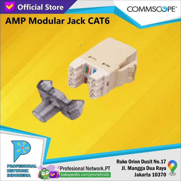 Jual AMP Modular Jack Cat 6 / cat6 Biru Original / COMMSCOPE - Jakarta ...
