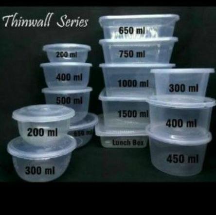 Jual Thinwall Cup Bowl Plastik Food Grade 200, 300, 400, 450, 500ml + Tutup - 200ml bwh bulat ...