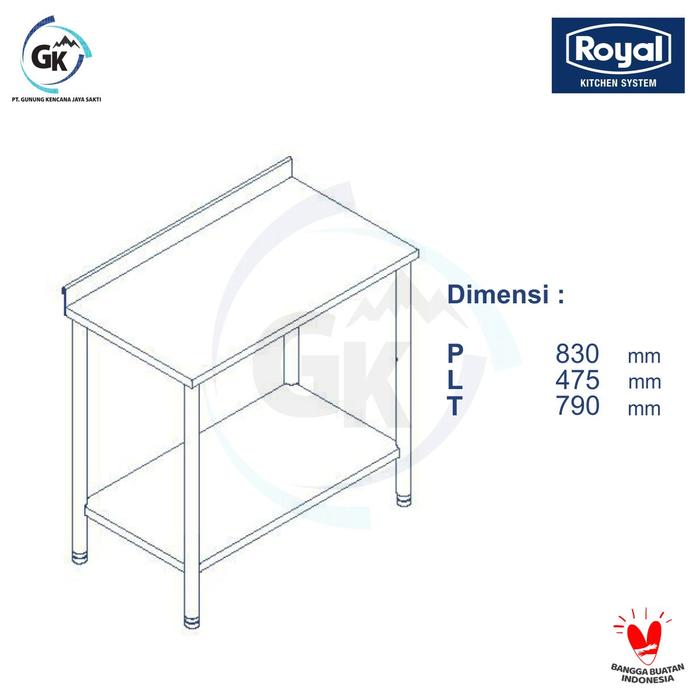 Jual Royal Meja Stainless - Work Table - Meja Dapur - Meja Kompor St ...