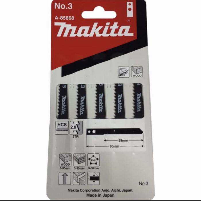 Jual Mata Jigsaw Makita No 3 / Jigsaw Blade Makita No 3 A-85868 hrg per ...