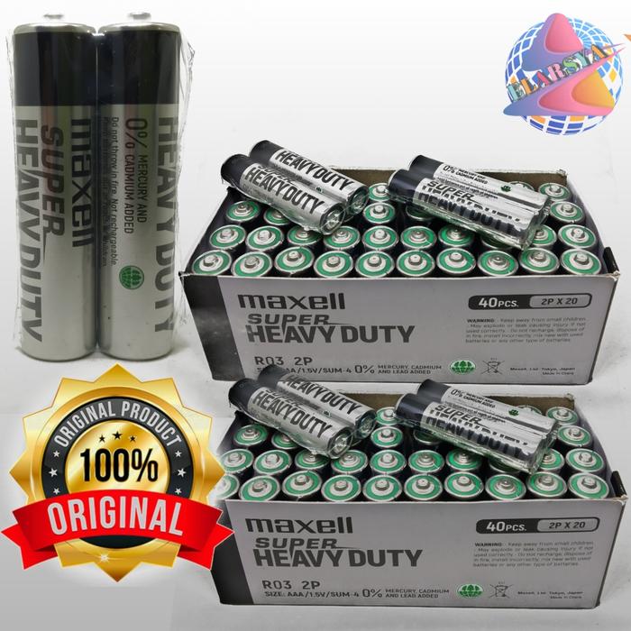 Jual Bterai maxell AAA Original 1,5V UM-4 R03 Baterai A3 2pcs - Jakarta ...