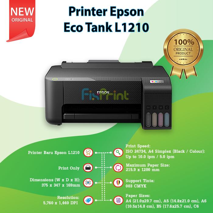 Jual PRINTER EPSON L1210 ECOTANK INFUS PABRIK TINTA 003 GARANSI ...
