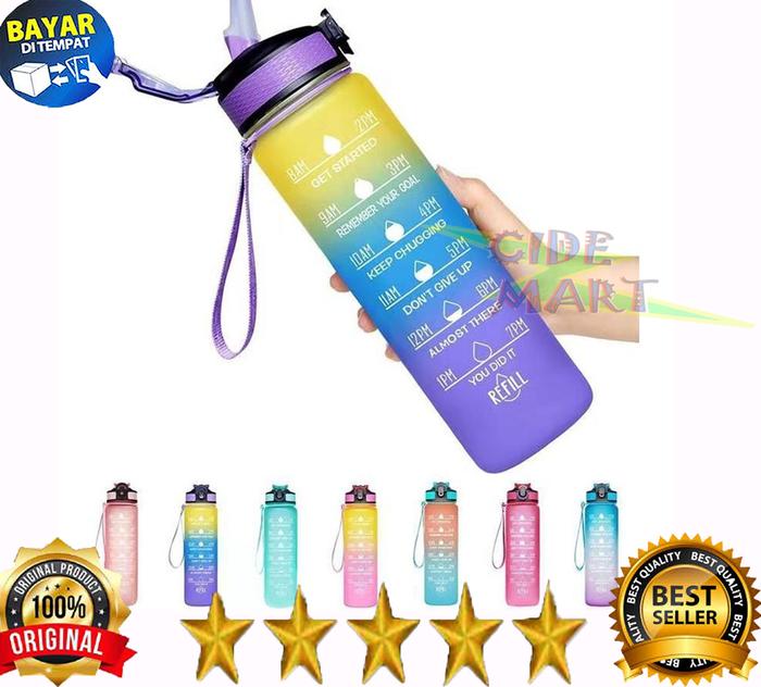 Jual Botol Air Minum Tritan 1000ML Botol Motivasi Botol Olahraga BPA ...