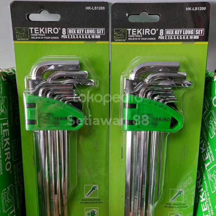 Jual Kunci L Panjang 1 Set Tekiro Long Hex Key isi 8 Pcs ( 2 - 10mm ...