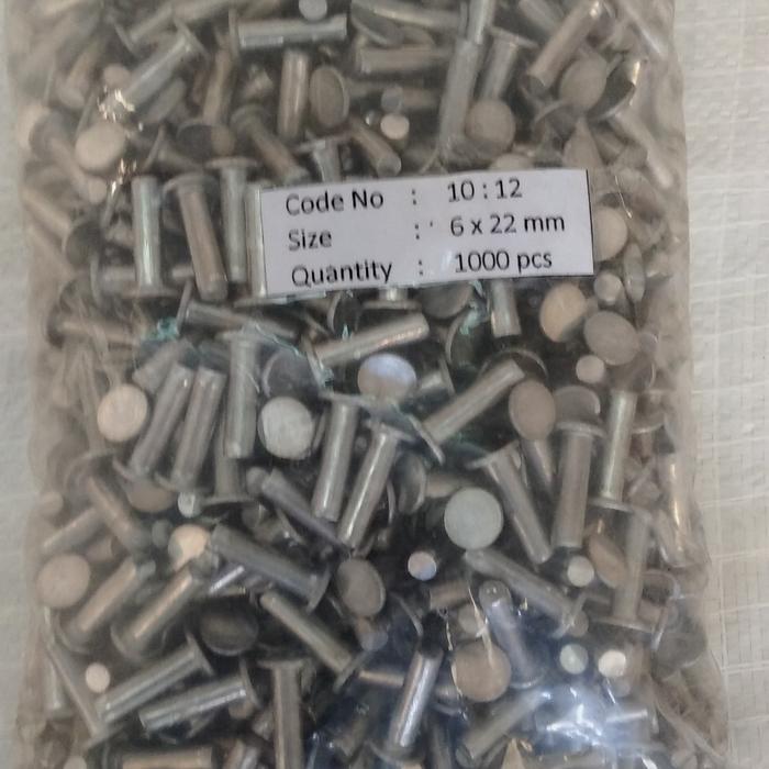 Jual Rivet/Paku Keling/Paku Kampas Rem 6x22mm/ 10:12 Aluminium isi ...