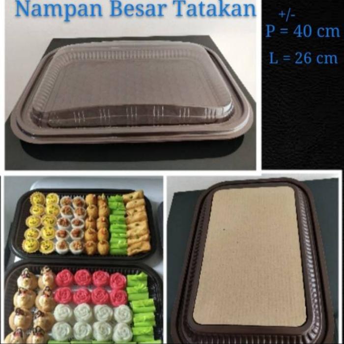 Jual Mika Nampan Besar / Tray Nampan Mika Coklat Plastik L + Tatakan ...