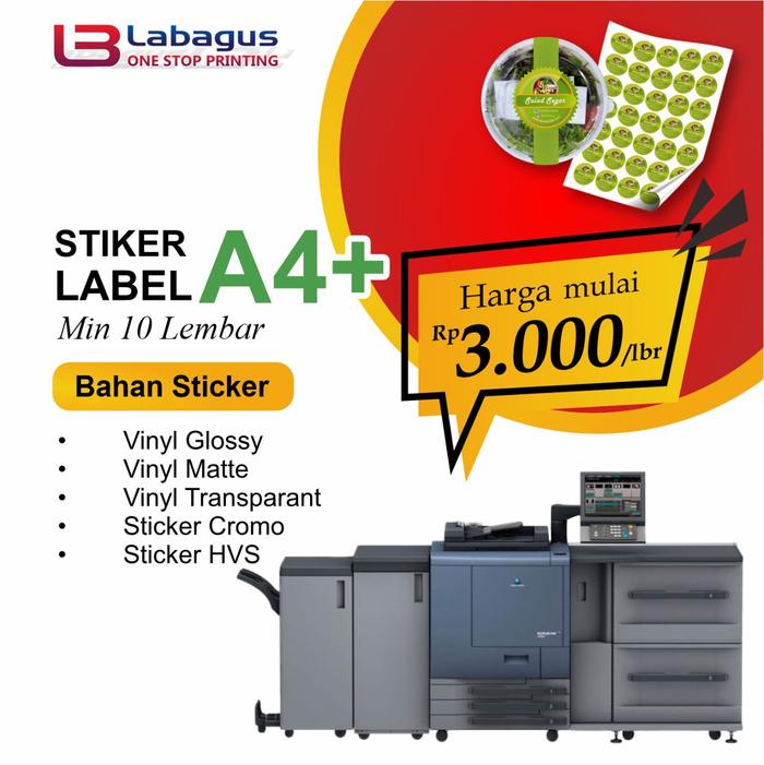 Jual Cetak Stiker Label A4+ Kiss Cut Harga Murah - Packing Kardus - Kab ...