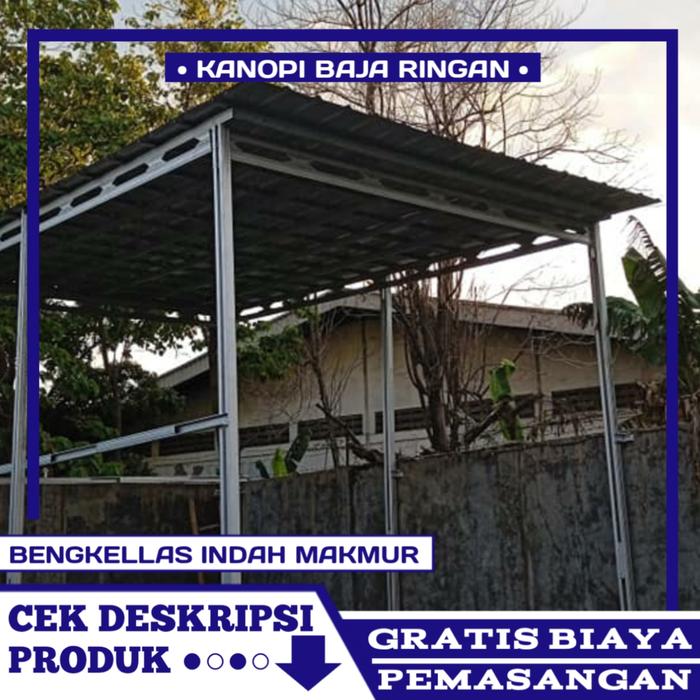 Jual Kanopi Baja ringan atap spandek polos / spandek pasir / upvc dll ...
