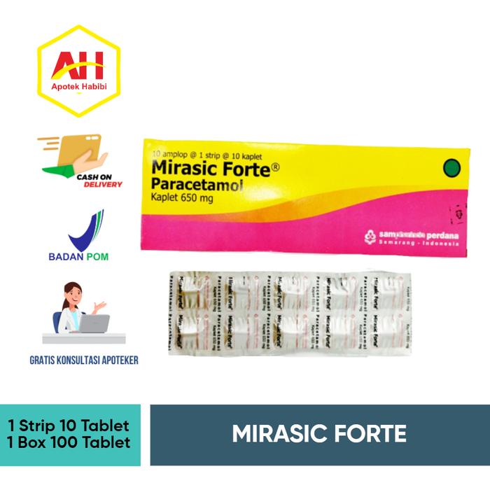 Jual MIRASIC FORTE 650MG Tablet parasetamol per strip isi 10 kaplet ...