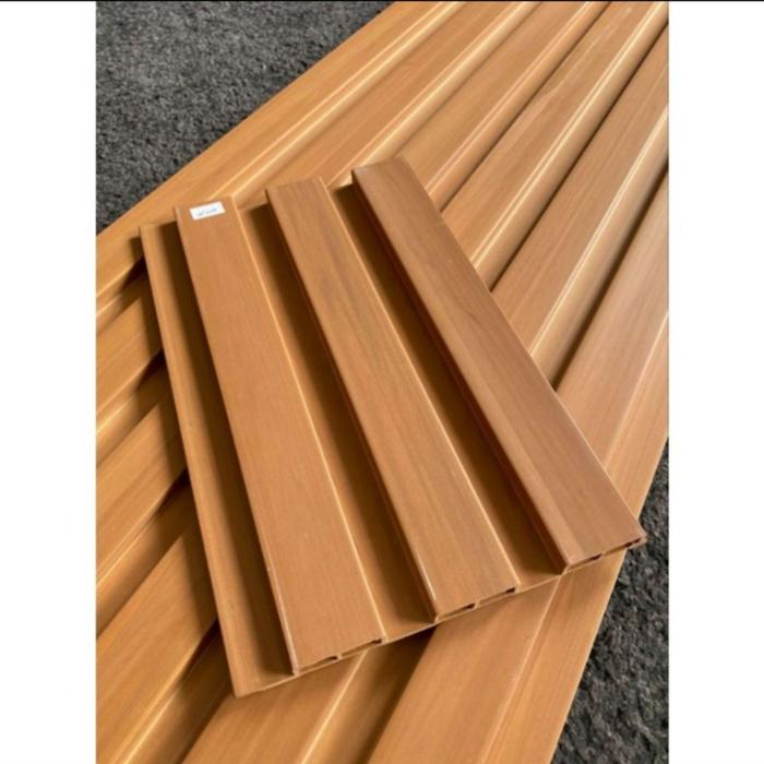 Jual WOOD PANEL 3D WPC Wallpanel PVC Kayu - W20 teak - Jakarta Barat ...