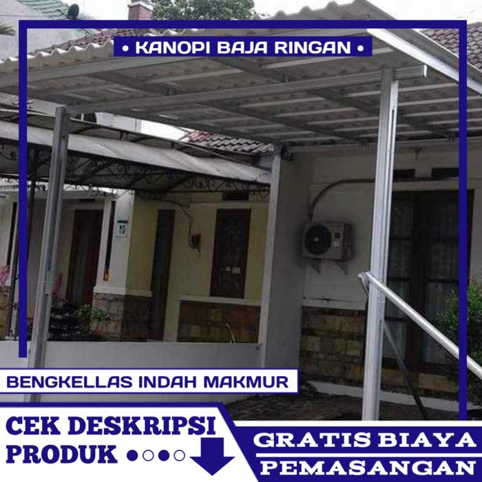 Jual Kanopi Baja ringan atap spandek polos / spandek pasir / upvc dll ...