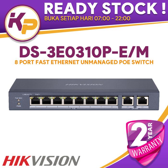Jual HIKVISION DS-3E0310P-E/M 8 PORT FAST ETHERNET UNMANAGED POE SWITCH ...