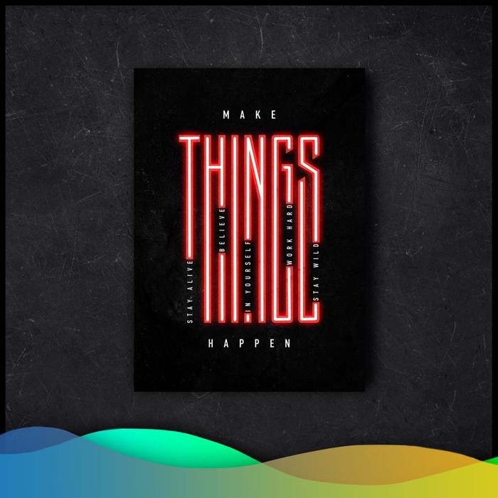 Promo Lukisan Neon Flex Quotes / Custom Lukisan Neon Flex + UV 70X50CM ...