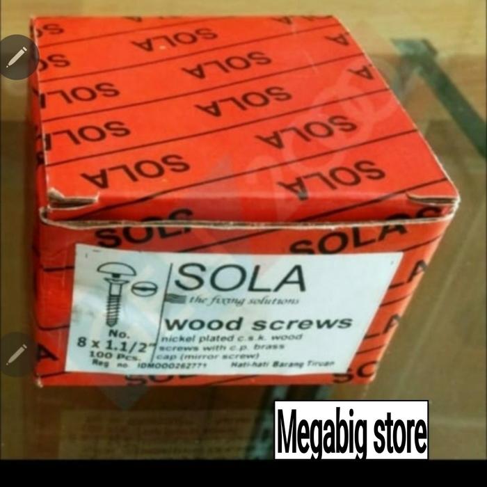 Jual Sola Sekrup Kaca Stainless Sola 8 X 1 1/2 Inch Mirror Screw ...