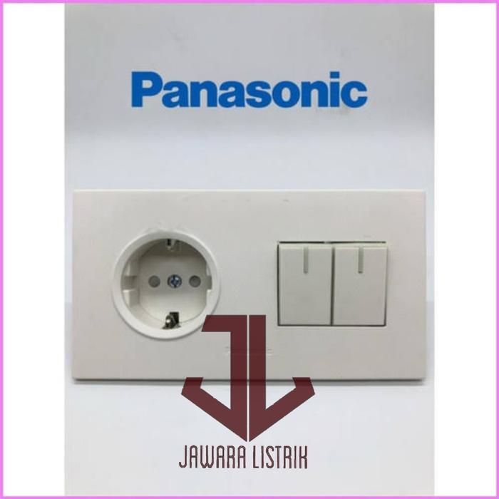 Jual STOP KONTAK PANASONIC WHITE STYLE STOP KONTAK + SAKLAR SERI 2 GANG ...