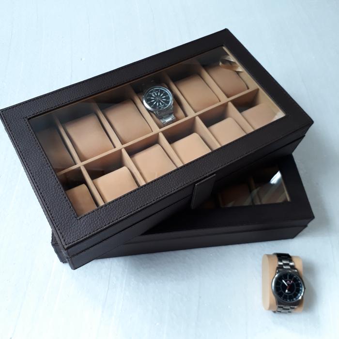 Jual Box Jam - Kotak Jam Tangan - Tempat Jam Tangan Mocca Cream Isi 12 ...
