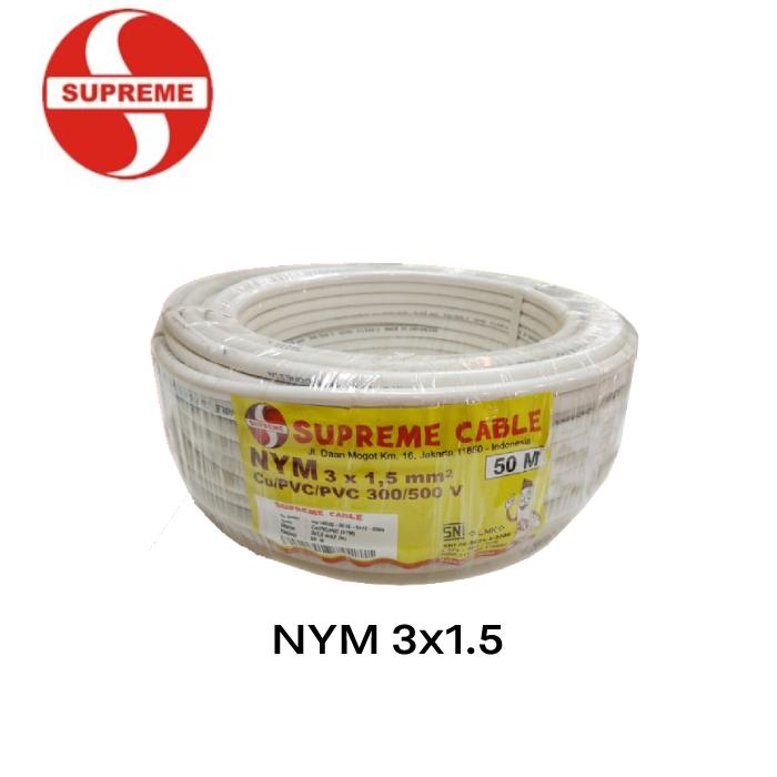 Jual Kabel listrik Supreme 3x1.5 3x1,5 NYM isi 3 kawat Tembaga 50 meter 50M - Kota Tangerang ...