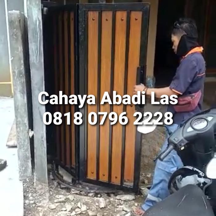 Jual pagar sliding belok minimalis pagar sleding tikung lipat dorong ...