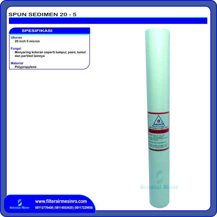 Jual Filter air Aquaco Catridge Filter 20" 05 Micron - Kota Surabaya ...