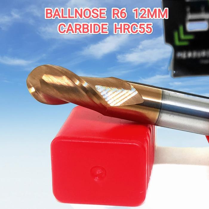 Promo Radius 6 mm diameter 12 mm Ball Nose End Mills 2 Flute HRC55 ...