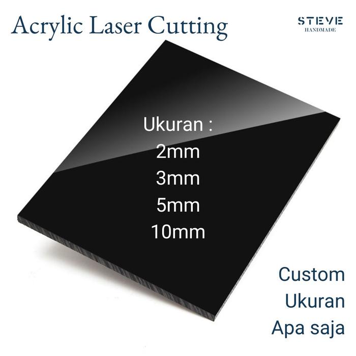 Jual Acrylic Hitam Custom 2mm 3mm 5mm 10mm Laser Cutting Potongan ...