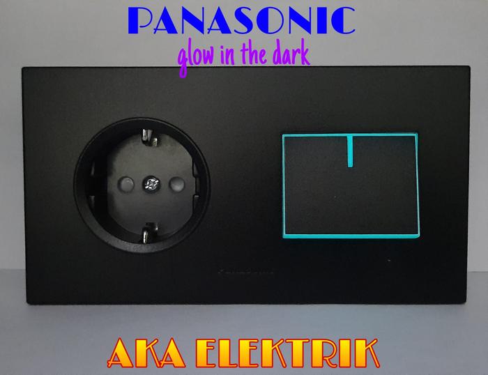 Jual Stop Kontak Panasonic+Saklar Engkel Lebar Hitam Wesjp11212B ...