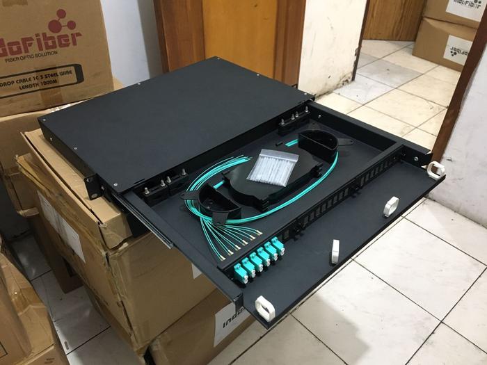 Jual OTB rack LC 12core multimode OM3 lengkap pigtail/ ODF LC 24core ...