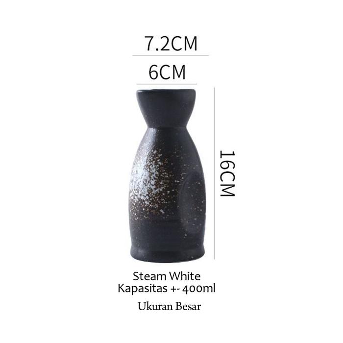 Jual Botol sake/Guci Japanese style - Steam white, Besar - Jakarta ...