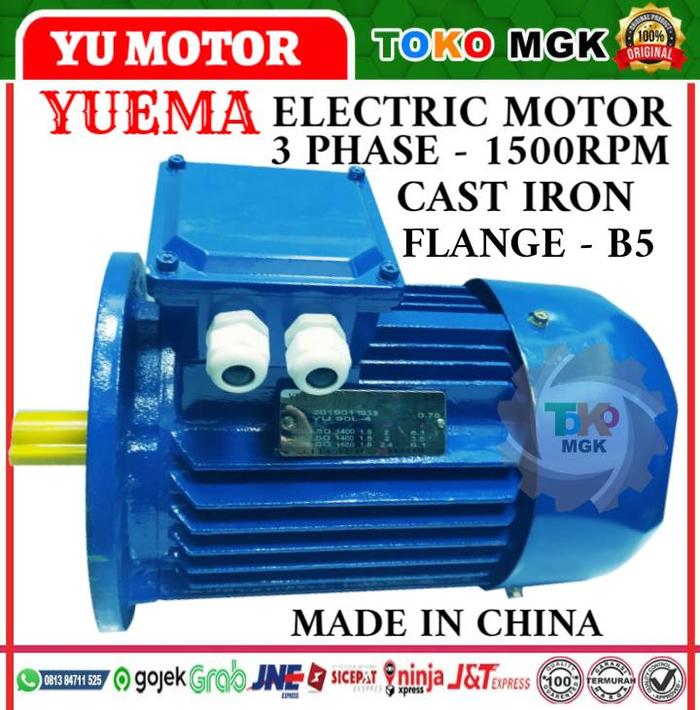 Jual YUEMA YU 1.5KW-2HP-1500RPM-4P-3PHASE-B5 FRAME 90L-4 ELECTRIC MOTOR - Jakarta Pusat - toko ...