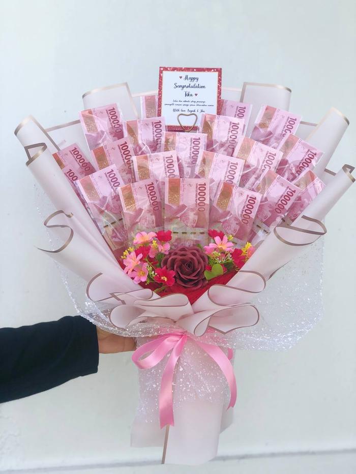 Jual Buket uang kosong isi 10 slot bisa request warna wrapping - Kab ...