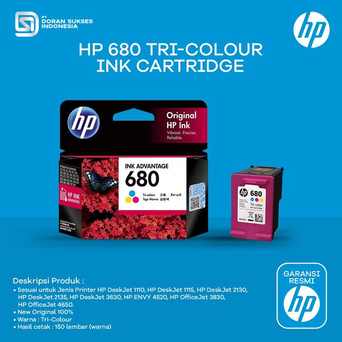 Jual Cartridge Tinta HP 680 Black + HP 680 Tri Color Original Ink ...