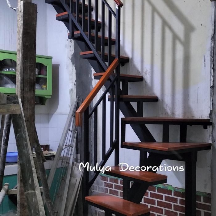 Jual custom tangga besi trap kayu - Kota Tangerang Selatan - Mulya Decorations | Tokopedia