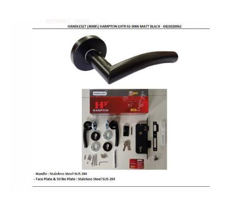 Jual Handle Set Pintu Kayu 40x85 Hampton Lhtr 02-0003 Matt Black ...