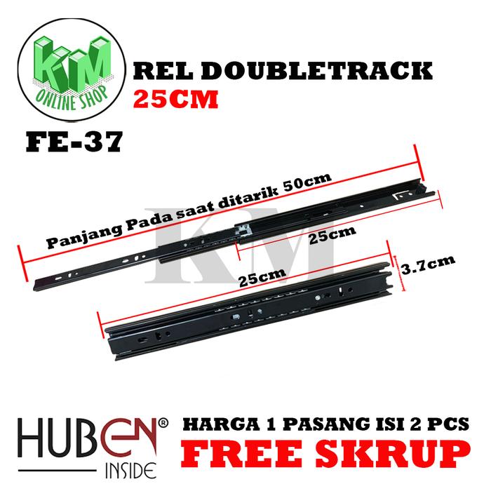 Promo Rel HUBEN Laci Double 2x Tarik Full Extension FE 37mm - 25CM ...