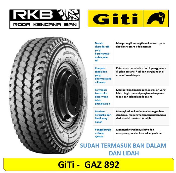 Jual GiTI 1000/20 Gaz 892 Ban Truk 10.00 - R20 16PR RADIAL FULL SET Kawat - Kota Cimahi - Roda ...