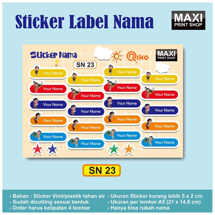 Jual Sticker Label Nama Custom no. Seri SN 21-30 - Kota Tangerang ...