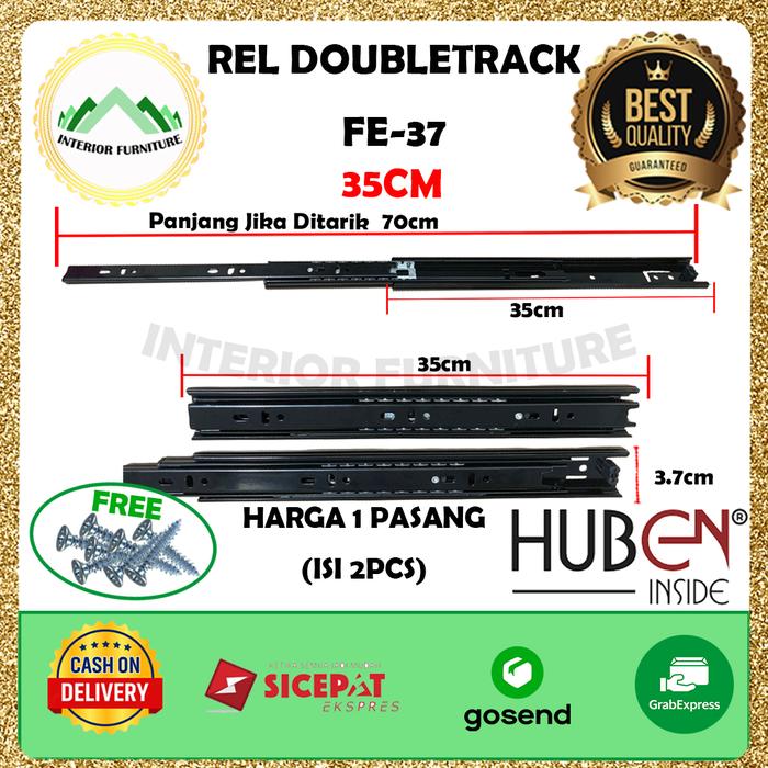 Jual Rel Laci DoubleTRAK HUBEN Tarik Full Extension FE 37mm - 35CM ...