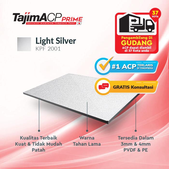 Jual Tajima ACP Metalic Series PE 3mm x 1220 x 2440 - Light Silver ...