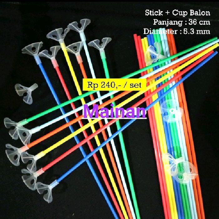 Jual ISI 100 SET GAGANG / STICK BALON + CUP BALON GROSIR - Jakarta ...