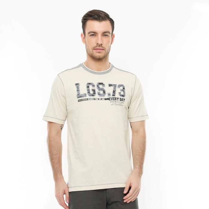 Promo LGS - Regular Fit - Kaos Casual - Gambar Sablon LGS.73 - Cream ...