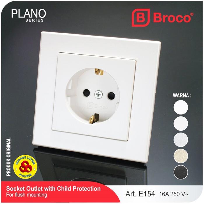 Jual Broco Stop Kontak CP Putih Plano E154 - 55S White Arde Socket ...