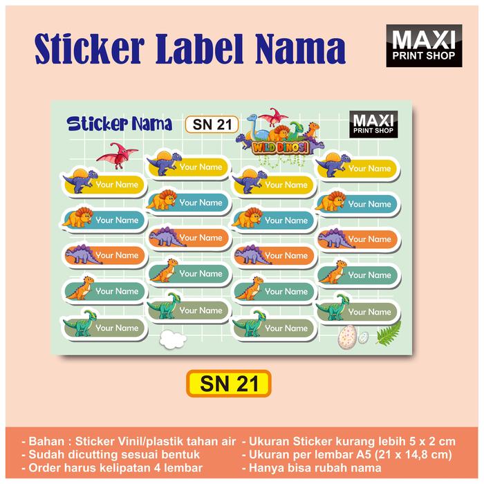 Jual Sticker Label Nama Custom no. Seri SN 21-30 - Kota Tangerang ...