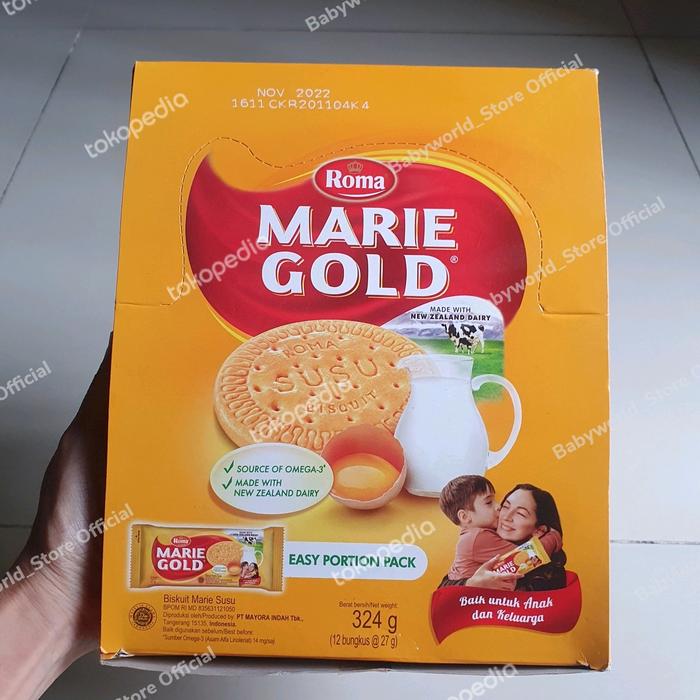 Jual Roma Marie Gold biskuit marie susu sachet ( isi 12 / box ) - Kota ...