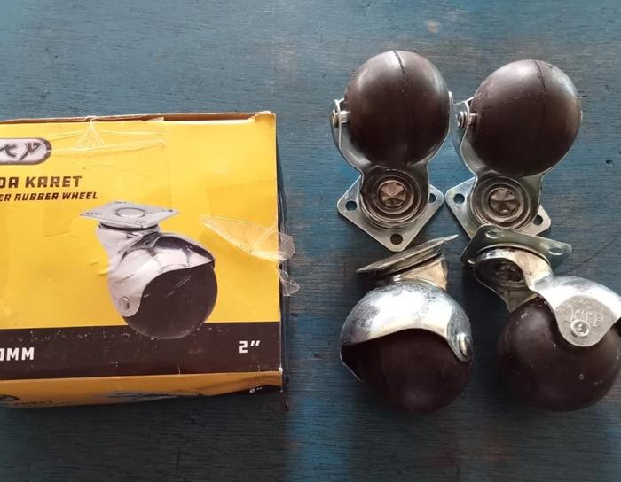 Jual RODA KARET Bulat 50mm / Roda caster / roda Kursi roda angkut SET ...