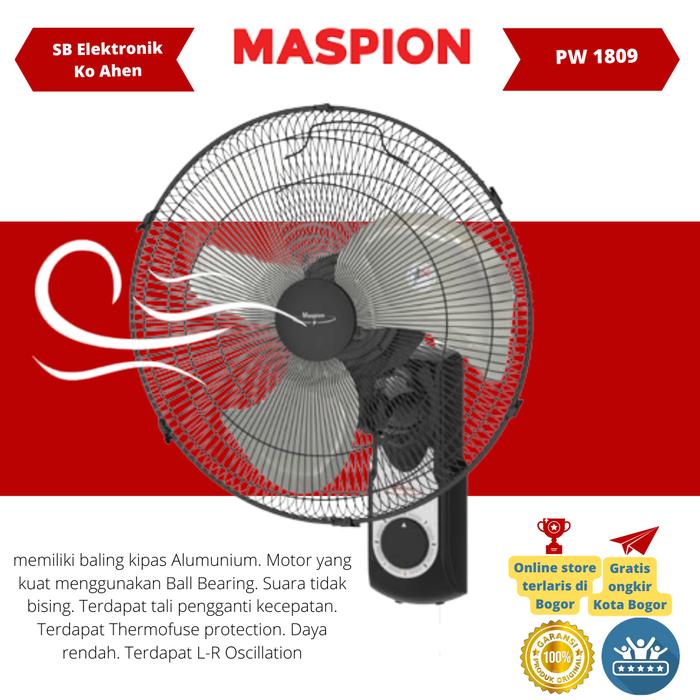 Jual MASPION Power Wall Fan 18inch PW-1809W kipas angin dinding - Kota ...