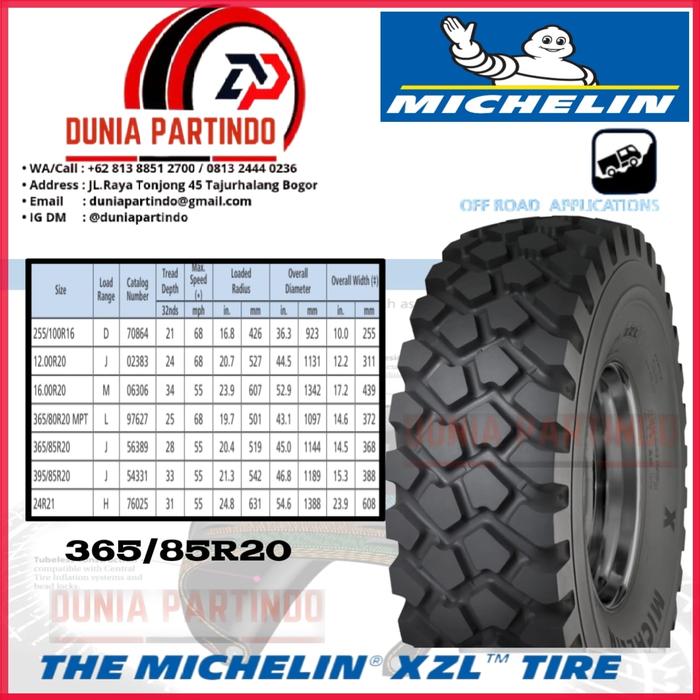 Jual Ban Truk Michelin XZL Military TL 365/85R20 . Ready Stok, Chat Diskon - Kab. Bogor - Dunia ...