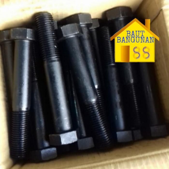 Jual baut mur baja 8.8 HTB m22x210mm HALF DRAT / hex bolt nut m22x21cm - Jakarta Pusat - BAUT ...