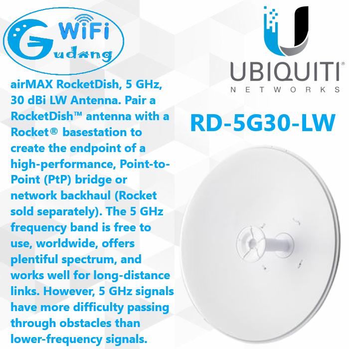 Jual Ubiquiti Rocket Dish / RocketDish 5G 30dBi LW / RD-5G30-LW ...