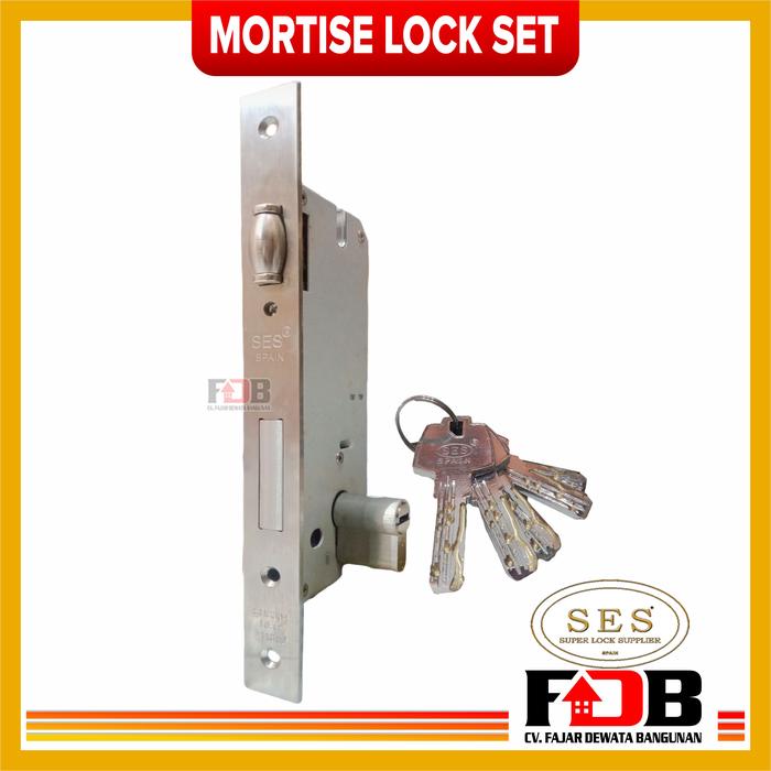 Jual Kunci Set Ses LP 40 MM SS Lockcase Set Mortise Lock Pelor - Kota ...